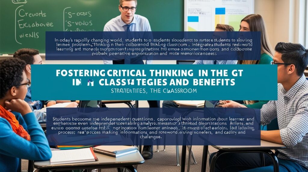 Fostering Critical Thinking in the Classroom: Strategies and Benefits ...