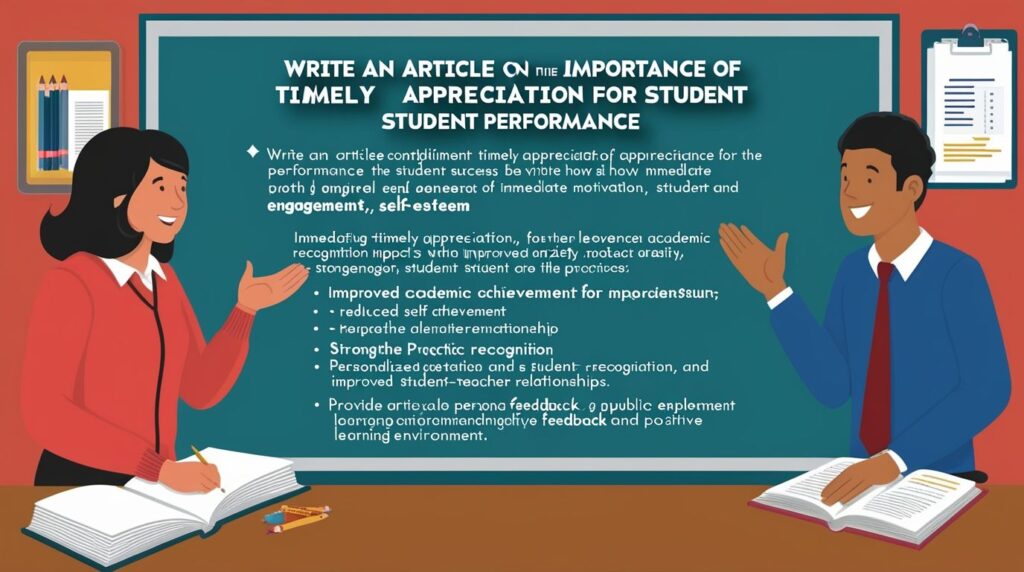 Timely Appreciation for Student Performance - Teacher's Guide