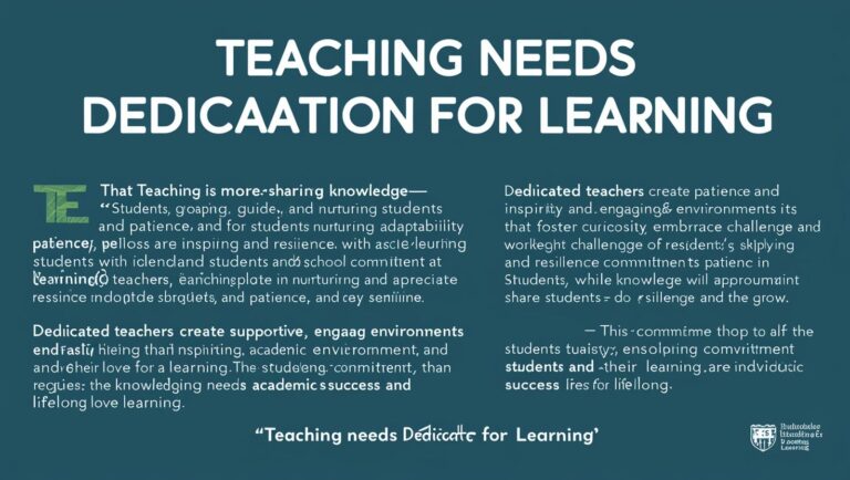 Teaching Needs Dedication for Learning - Teacher's Guide