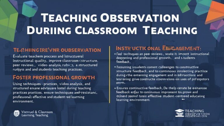 Teaching Observation During Classroom Teaching - Teacher's Guide